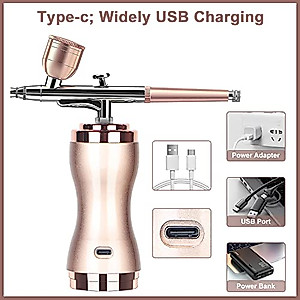 LOKEISNA Airbrush Kit, Cordless Airbrush Compressor, 36PSI Rechargeable Airbrush Gun, Airbrush Makeup with 0.3mm Nozzle and Cleaning Brush Set, Cake Airbrush Decorating Kit, Art Painting