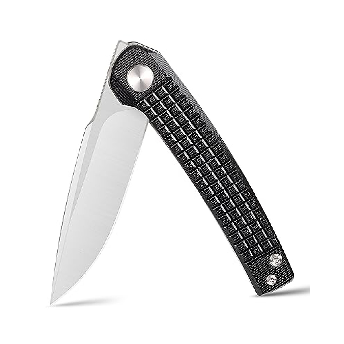 XTOUC Folding Pocket Knives, D2 Steel Sharp Blade EDC Knife, Anti Slip G10 Handle, Front Flipper Opening Knife, Deep Carry Pocket Clip, Outdoor Camping Small Knives for Men and Women XT01A