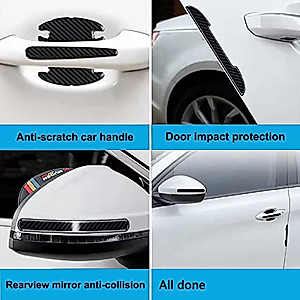 FQMY Car Door Handle Protector, Car Door Handle Scratch Protector Accessories, Universal Car Door Handle Cup Protector, Waterproof Anti-Scratch Car Paint Protective Films(14 Pieces) (Black)