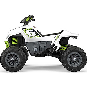 Power Wheels Racing ATV Ride-On Battery Powered Vehicle with Multi-Terrain Traction for Preschool Kids Ages 3+ Years, Silver​