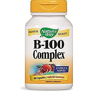 Natures Way Vitamin B-100 Complex Capsules For Energy And Nerves - 60 Ea