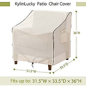KylinLucky Patio Furniture Covers Waterproof for Chairs, Lawn Outdoor Chair Covers Fits up to 31.5 W x 33 D x36 H inches 2 Pack