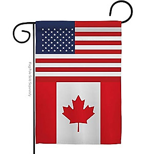 Americana Home & Garden Canada US Friendship Garden Flag Regional Nation International World Country Particular Area House Decoration Banner Small Yard Gift Double-Sided, Made in USA
