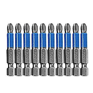 AUTOTOOLHOME 10pcs Hex Magnetic Anti Slip Impact Screwdriver Bit Set Phillips PH3 2" Power Tool