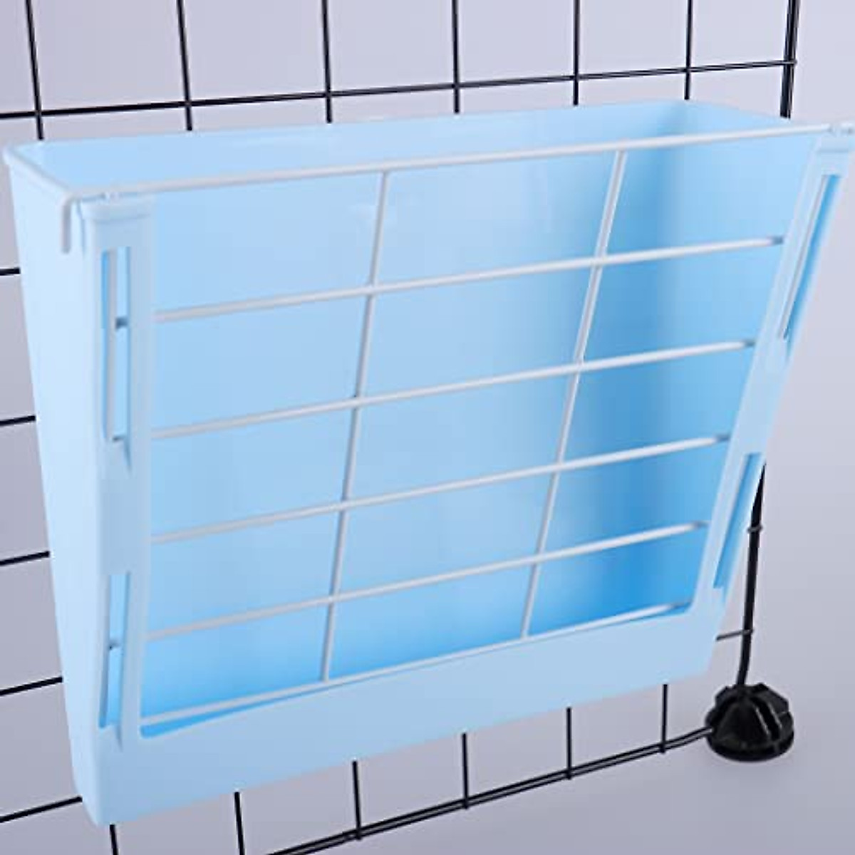 RUBYHOME Hay Feeder for Rabbits, Guinea Pigs, and Chinchillas - Minimize Waste and Mess with 9 1/4" x 3 3/4" x 8" Hanging Alfalfa and Timothy Hay Dispenser (Blue)