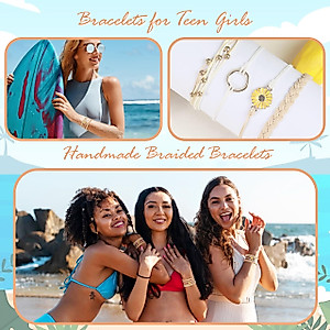 HUASAI String Bracelets for Teen Girls Waterproof Boho Bracelets for Women Ankle Bracelets for Women Cute Friendship Bracelets Summer Party Favors for Teen Girl Gifts Trendy Stuff