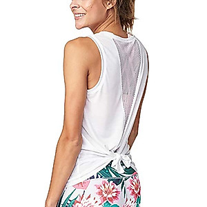 Bestisun Womens Exercise Tops Yoga Shirts Workout Tanks Athletic Shirts Breathable Gym Tops Yoga Tops White M