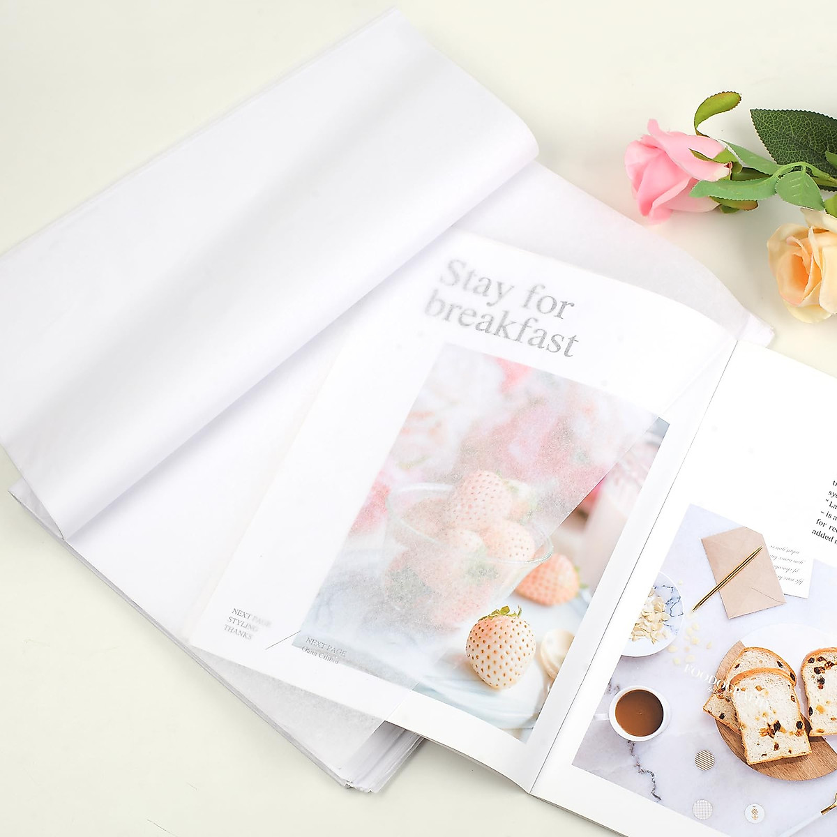 Phinus 150 Sheets White Tissue Paper, 14 x 20 Inches Tissue Paper Bulk, Wrapping Tissue Paper for Weddings Birthday DIY Project Arts Craft Decor