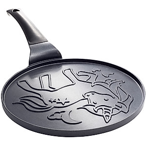 CucinaPro Large 10" Unicorn Pancake Pan - Nonstick Skillet with Set of 6 Edible Food Markers for Decorating Pancakes, Aluminum, Electric and Gas Stovetop Compatible