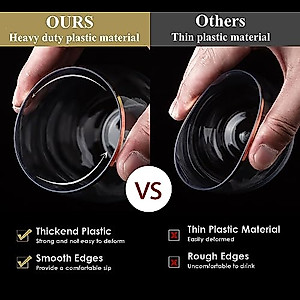 ROIMEE VONT 20 Pack 16oz Plastic Stemless Wine Glasses Disposable Heavy Duty Unbreakable Clear Plastic Wine Glasses Recyclable Shatterproof Reusable Plastic Red/White Wine Cups for Parties Weddings