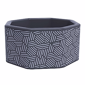 JLeisure Avenli 940L 67 Inch 5 Person Inflatable Hexagon Hot Tub Victory Spa, Stylish Inflatable Hot Tub Perfect for Relaxation, Gray