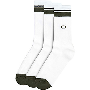 Oakley mens (3 Pcs) ESSENTIAL SOCKS 3 PCS , White, Medium US