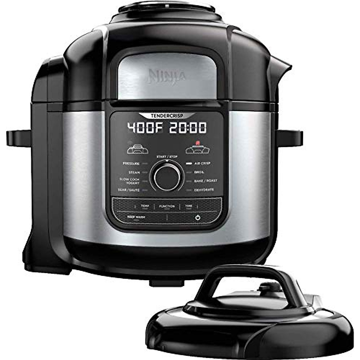 Ninja - Ninja Foodi 8qt. 9-in-1 Deluxe XL Pressure Cooker & Air Fryer - Stainless Steel/Black (Renewed)