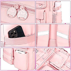 Laptop Backpack for Girls, Women College School Bookbag, 15.6" Cute Aesthetic Computer Water Resistant Anti Theft School Bags for Teens Girls Students - Pink