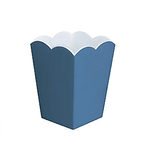 Addison Ross Scallop Waste Bin in Denim and White - Lacquer Finish