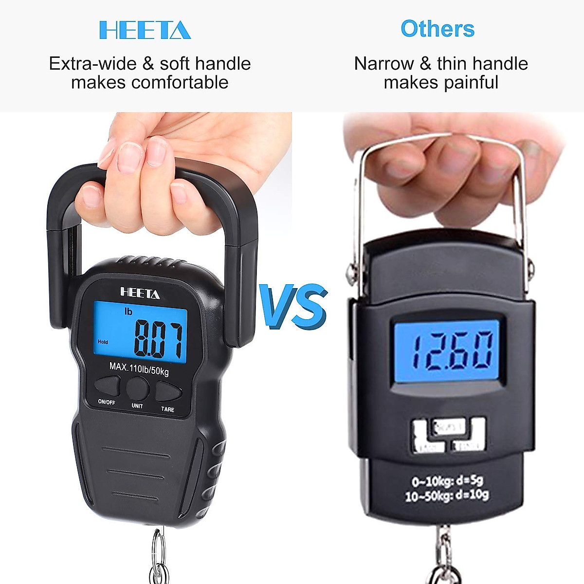 HEETA Waterproof Pouch Screen-Touch Sensitive Waterproof Dry Bag with Adjustable Waist Strap Bundle with Fish Scale with LCD Display, Digital Portable Hanging Scale Luggage Scale with Measuring Tape