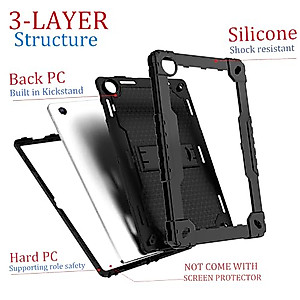 Onn 11 Tablet Pro Case with Tempered Glass Screen Protector SOATUTO Protective Cover with Kickstand Built in Shoulder Strap Shell Case for Onn Tablet Pro 11 2023 Model: 100110027 (Black+Black/1 Pcs)