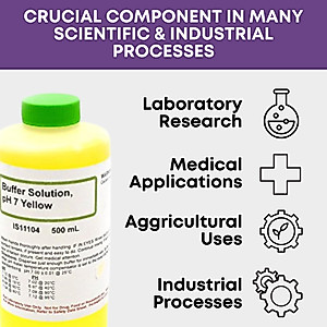 ALDON Innovating Science pH 7 Buffer Solution - Ph Up and Down - Ph Calibration Solution Kit - Ph Buffer Calibration Solution - General Hydroponics & Lab Chemicals, Yellow 500mL Ph Kit