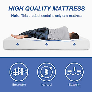 Dkelincs 8 Inch Twin Mattress Cooling Gel Memory Foam Mattress Medium Firm Feel Mattresses CertiPUR-US Certified Mattress Twin Size for Cool Sleep, White