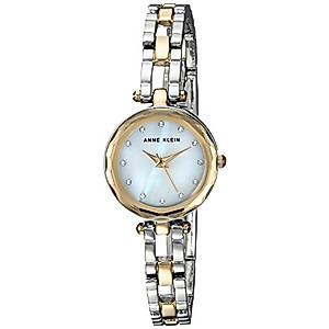 Anne Klein Women's Premium Crystal Accented Two-Tone Open Bracelet Watch