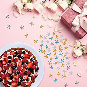 Helewilk Glitter Starfish Confetti, Ocean Theme Birthday/Baby Shower/Wedding Party Table Decorations, Kids Boys Girls Birthday Party Scatters Confetti, Beach Wedding Party DIY Crafts Supplies