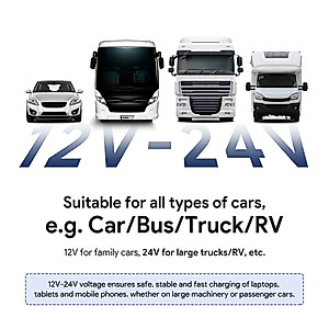 HKY DC Adapter Compatible with Jackery Portable Power Station Explorer 500 300 240 160 E160 E240 Honda HLS 290 HLS290 167Wh 240Wh Battery YHY-12005000 DS120060C8-W 32120000 56101600 Cigarette Lighter