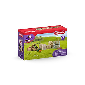 Schleich Horse Club 14pc. Toy Feed and Accessory Set for Horses and Animals - Detailed Hay, Straw, and Carrot Horse Feed, for Education and Imaginative Play for Girls and Boys, Gift for Kids Ages 5+