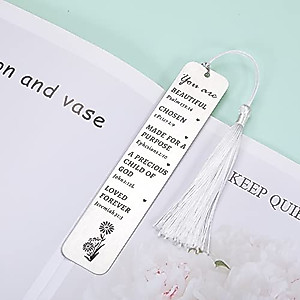 Inspirational Christian Gifts for women Bible Verse Bookmark with Tassel Book Lover Gifts for Women Birthday Christmas Bookmarks Gifts for Friends Girl Sister Female Bookworms Book Club Religious Gift