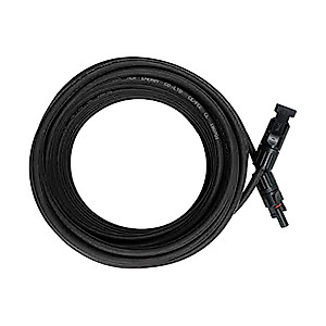 Fencia 40 Feet 10AWG Solar Extension Cable with Female and Male Connector, Solar Panel Extension Cable Wire Adapter Kit, with Extra Pair of Connectors, 1 Pair Red and Black (40Ft 10AWG)