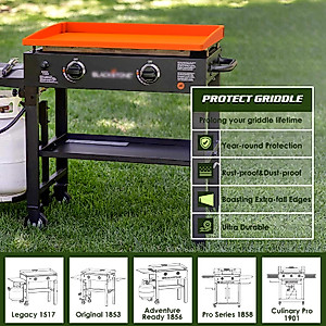 Silicone Griddle Cover for Blackstone Grill 28 Inch,Full-Edge Protective Blackstone Cover, Heavy Duty Food Grade Silicone Mat,All Season Griddle Accessories(Orange)