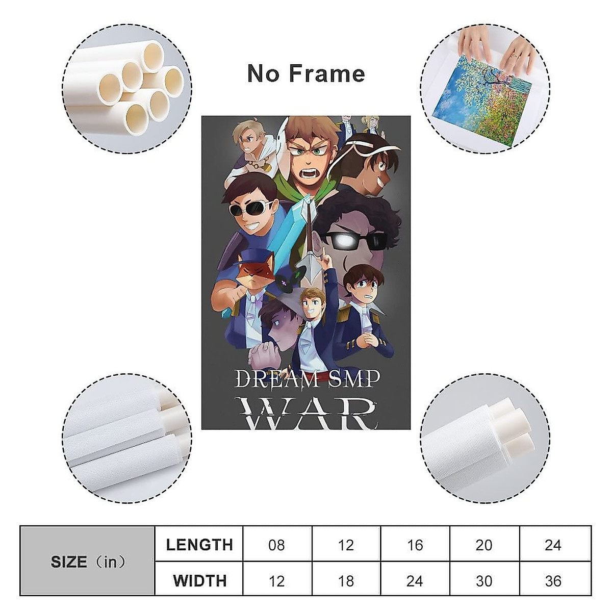 BLUDUG SMP Dreamwastaken Tommyinnit George Tubbo Dream Team Sapnap Canvas Painting Posters And Prints Wall Art Pictures for Living Room Bedroom Decor 12x18inch(30x45cm)