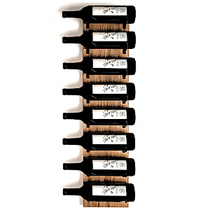 Blue River Goods Wine Rack Wall Mounted | 8 Bottle Storage | Wooden Wine Rack for Wall Wine Rack Display | Wall Mount Wine Rack with Black Brackets | Wall-Mounted Wine Racks | Wall Mounted Wine Racks