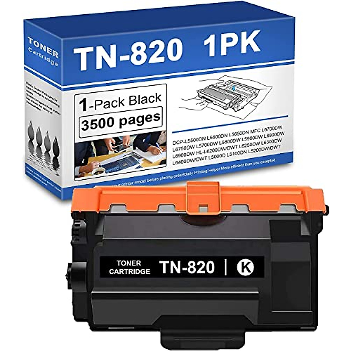 TcxLink (1 Pack) TN-820 TN820 Toner Cartridge Replacement for Brother TN820 DCP-L5500DN MFC-L6700DW MFC-L5700DW HL-L6200DW/DWT Printer Toner.