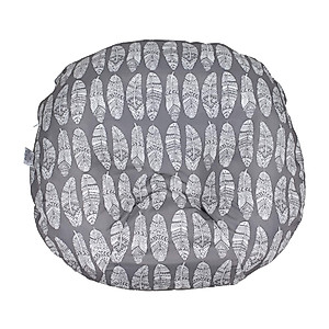 Newborn Lounger Slipcover, Gray White Feather Design, Water Resistant Infant Pillow Cover, Great for Any Mom to Be