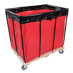 BISupply Heavy Duty Laundry Basket Truck - Large 400lb / 12 Bushel Basket Industrial Rolling Laundry Cart on Wheels