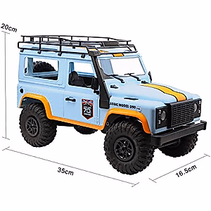 The perseids RC Cars Remote Control Truck RC Rock Crawler 1:12 2.4G 4WD Off-Road Racing Vehicle Semi Truck and Trailer Electric Hobby Grade RTR Toy for Kids Over 14 and Adults (MN-99 Blue)