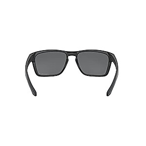 Oakley Men's OO9448 Sylas Rectangular Sunglasses, Matte Black/Prizm Black Polarized, 57 mm