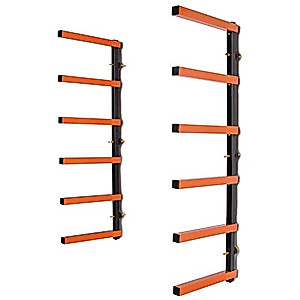 KUAFU 6-Level Lumber Storage Rack Wall Mounted Wood Organizer for Indoor Outdoor Wood Storage System 1 Pac