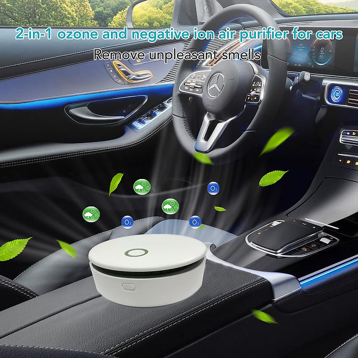 Portable Ozone & Ionic Air Purifier 2 in 1, Rechargeable, Purifying Air and Eliminate Odor