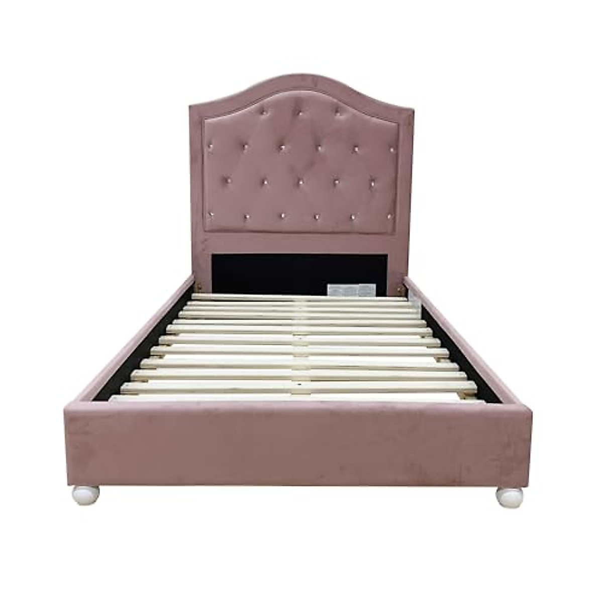 Acme Reggie Twin Bed in Pink Fabric