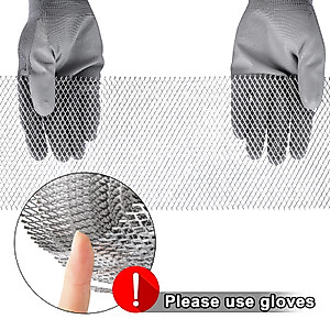 Evcitn Metal 6”x 40Ft Gutter Guard Mesh Roll,DIY Leaf Protection Cover Netting with 50 Fixed Cable Tie,Ideal for Preventing Leaves,Twigs and Debris from Clogging Gutters