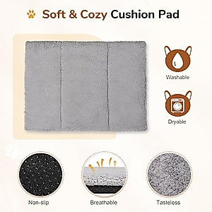 BOEASTER Dog Crate Furniture End Table, Wooden Furniture-Style Dog Crates Indoor Kennel Side Table Nightstand with Storage Drawer & Cushion & Tray for Small Dogs Indoor Use