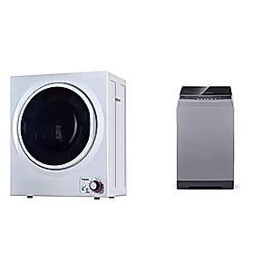 Panda 110V Electric Portable Compact Laundry Clothes Dryer, 1.5 cu.ft, Stainless Steel Drum Black and White & COMFEE’ 1.6 Cu.ft Portable Washing Machine, Magnetic Gray