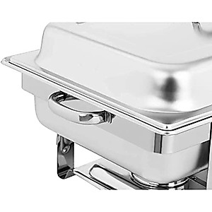 UZOURI Food Warmer, Chafing Dish Stainless Steel Chafing Dish, 9L Food Warmer Buffet Chafing Dishes Set for Catering Buffet Warmer with Folding Frame (Size : 9L) (9L)