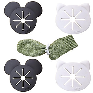 Cooplay 20 Set Mouse and Cat Sock Rings Holders, Cute Sock Clips, Locks Washing Sorters Laundry Storage Organization for Washing, Dryer Machine, Soft Rubber Sock Keepers