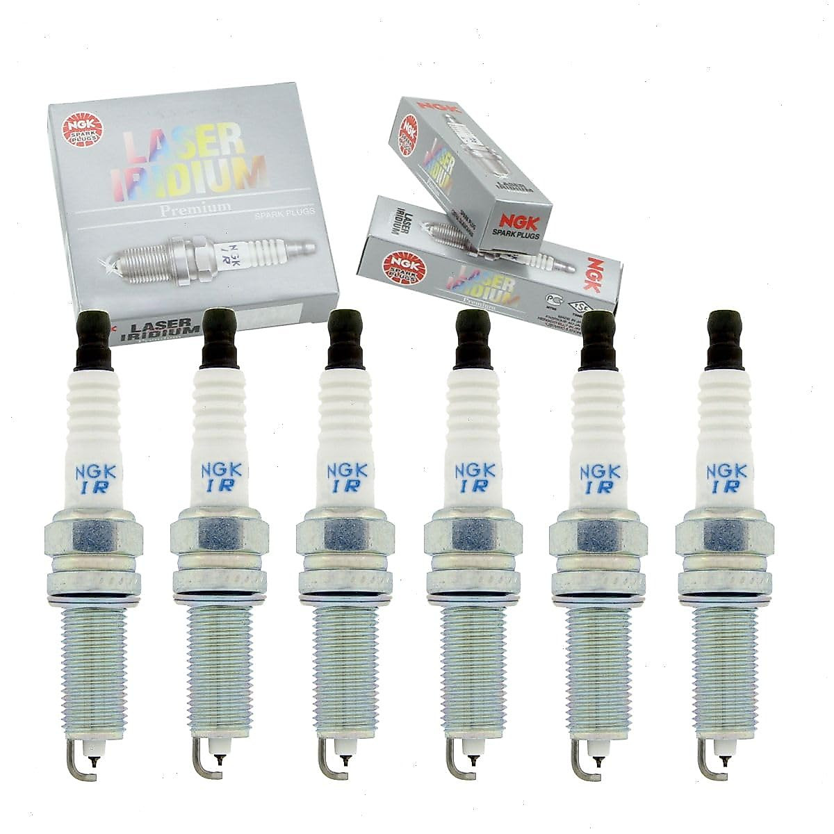 6 pc NGK Laser Iridium Spark Plugs compatible with Jeep Wrangler 3.6L V6 2012-2017