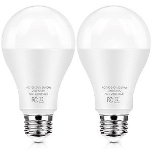 TOBUSA LED Light Bulbs 150 Watt Equivalent, 20W Super Bright Light Bulbs, Daylight White 5000K, A21 LED Bulbs E26 Base, Non-Dimmable, No Flicker Brightest Bulb for Bedroom Living Room Home, 2-Pack