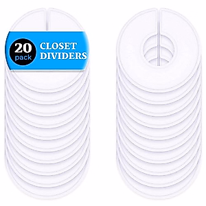 Closet Dividers for Hanging Clothes - Set of 20 White Clothing Rack Dividers , Clothing Size Rack Dividers, Closet Organizers and Storage Clothes Dividers (20)