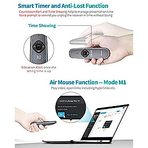 ASiNG Advanced Digital Laser Presentation Remote - Red Laser Presentation Pointers with Function of Spotlighting, Highlighting, Magnifying, Air Mouse and PPT Clicker, 8GB Storage Memory