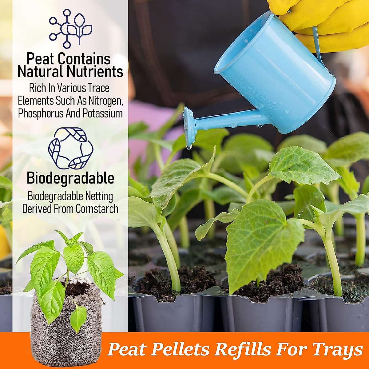 Legigo 50 Pcs 30mm Peat Pellets Starter Pods, Compressed Starting Plugs Pellet Fiber Soil Helps to Avoid Root Shock for Planting Herb Flower Vegetables